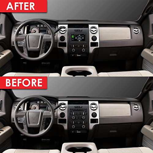 6.8" Double Din Car Stereo Kit for Ford F-150 (2009-2014) Apple CarPlay, Android Auto, Can Buss Interface with Steering Wheel Control Retention, Bluetooth, Dash Kit, Backup Camera