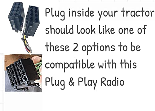 Generic Bluetooth Tractor Radio for John Deere, JCB, and McCormick AM/FM, Siri/Google Assistant, USB Input with MP3 Playback and Charging Radio Stereo Receiver - Includes Easy Connect Harness