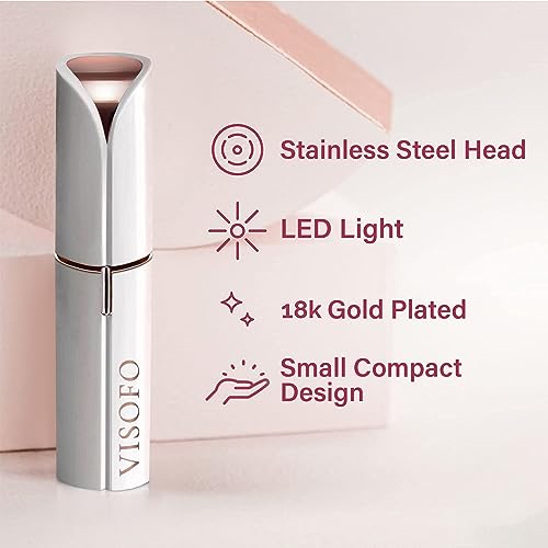 Facial Hair Removal for Women | Electric Razor Device Small Mustache Dermaplaning Remover Tools Tweezers Epilator Trimmer Face Dermaplane Shavers Beauty Gadgets Accessories by VISOFO (Coral)