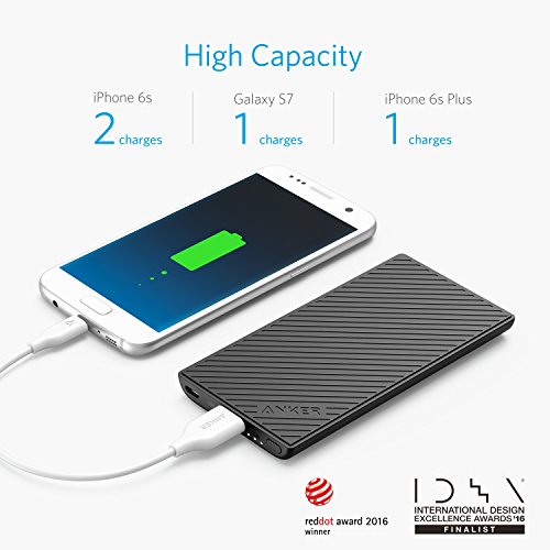 Anker PowerCore Slim 5000 Portable Charger, Ultra Slim 5000mAh External Battery with High-Speed Charging Technology, Pocket Friendly Power Bank, Perfectly Designed for Smartphones