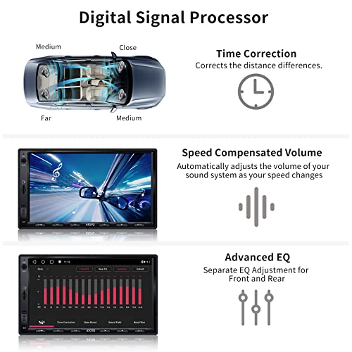 ATOTO CA-AEC02 Car Audio Amplifier Compatible with S8G2A74SD 7 Inch Double Din Android Car Stereo; 4 Channel, Class A/B, 392 Watts Max Power, 4 Ohm, Built-in Line-Out Converters