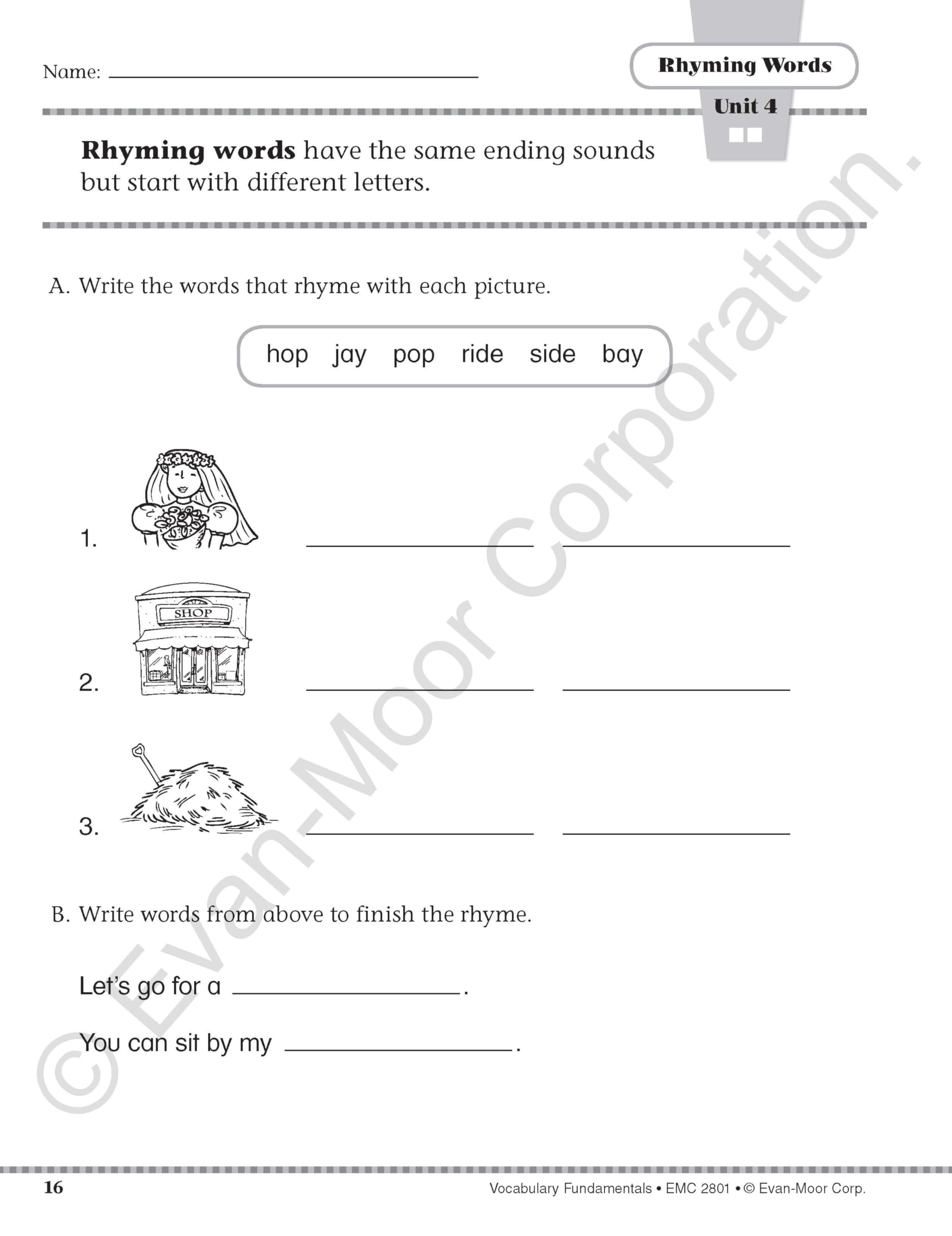 Vocabulary Fundamentals, Grade 1 Teacher Resource