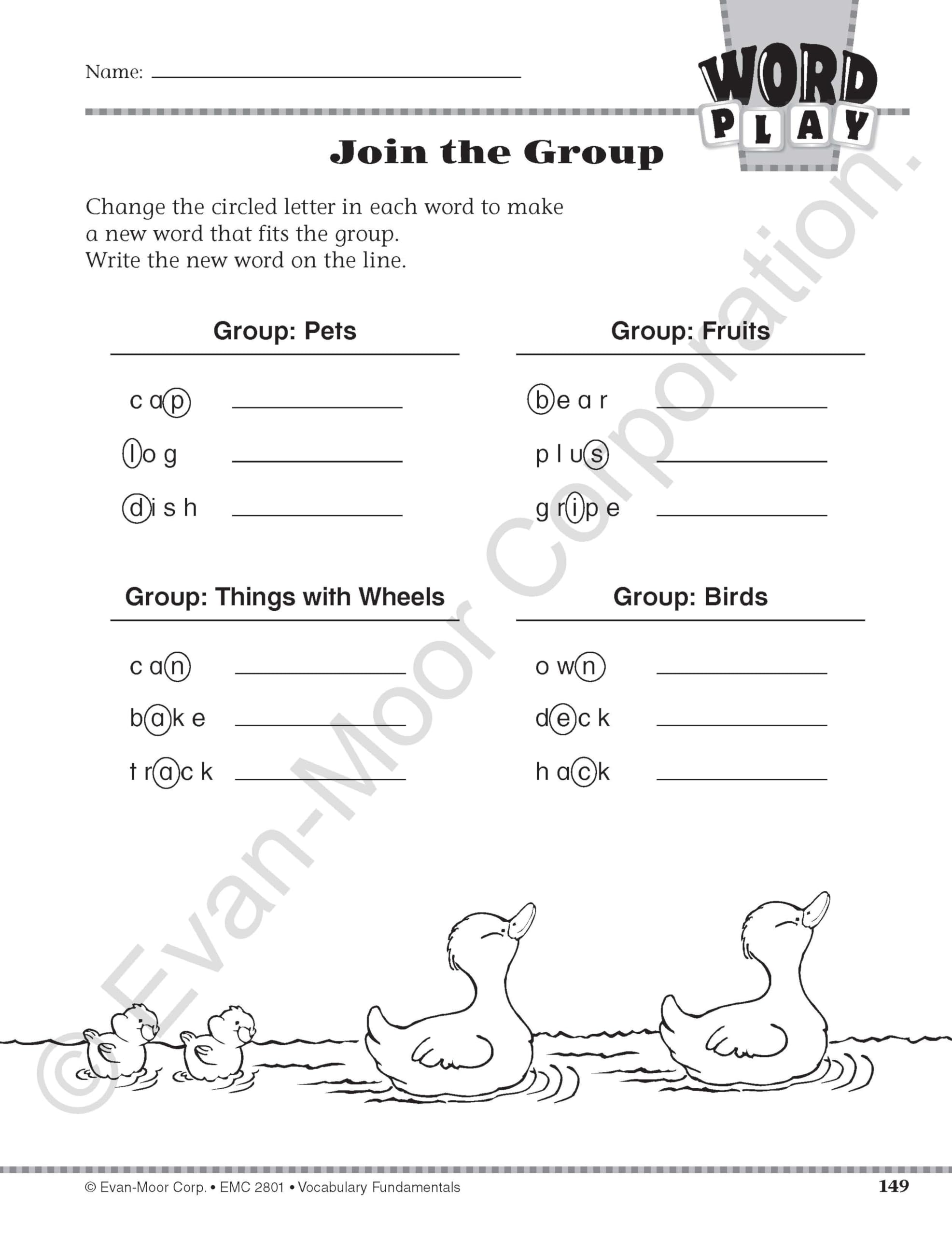Vocabulary Fundamentals, Grade 1 Teacher Resource