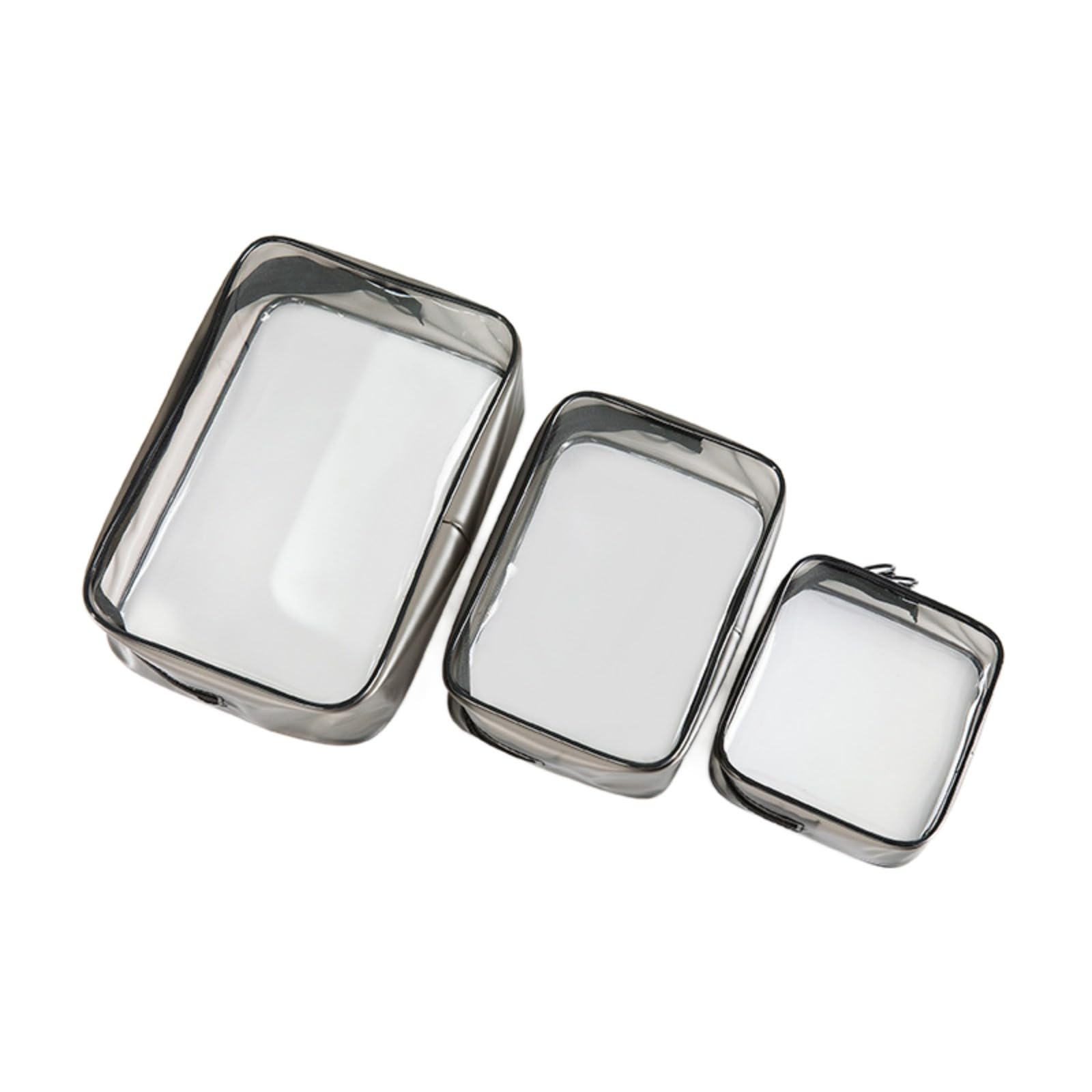 HUTUYIYI TSA Approved Toiletry Bag 3 pcs Clear Toiletry Bags - Quart Size Travel Makeup Cosmetic Bag Carry on Airport Airline PVC Plastic Compliant Bag Women Men (3 Pack-Black)