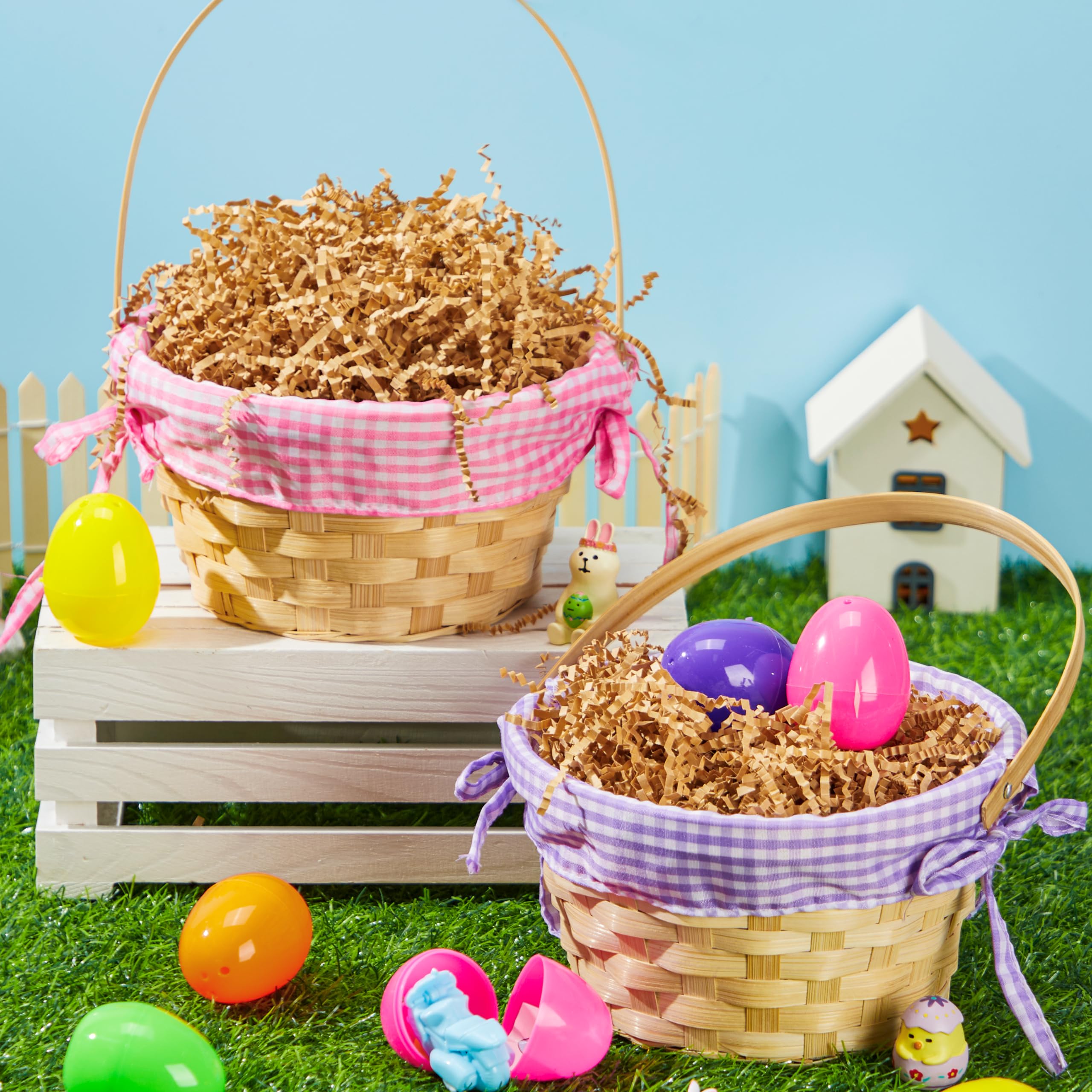 JOYIN 12oz Easter Grass Crinkle Paper Shred，Pure Green Easter Basket Filler Stuffers for Easter Egg Hunt Décor, Party Favors, Easter Decor, Gift Bag Decor