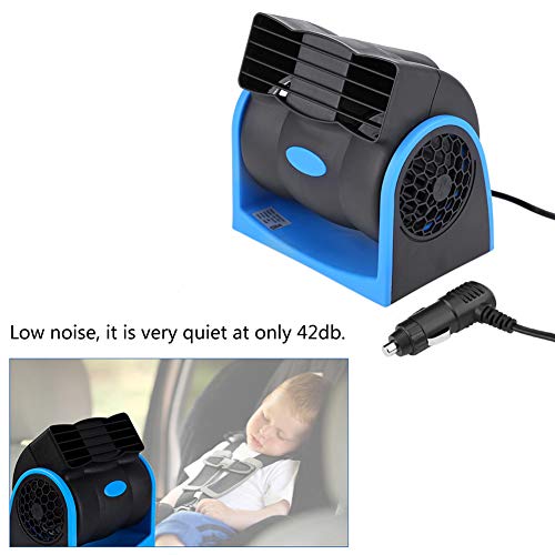 Acouto 12V Car Air Fan Universal Auto Car Vehicle Mini Adjustable Portable Speed Silent Car Fans Electric Air Fan with Cigarette-Lighter Plug
