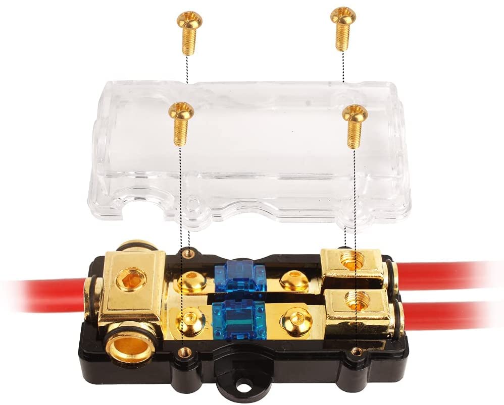 Car Stereo Audio Inline Fuse Holder Distribution Block Car Audio Fuse Holder Distribution Block 0 2 4 AWG in 4 6 8 Gauge Out