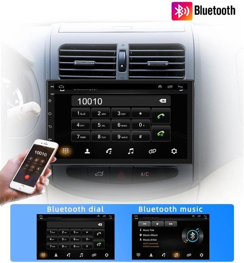 [2G+32G] Android 11 Double Din Car Stereo with Apple Carplay Android Auto, 7 Inch Touch Screen Car Radio with HiFi/BT/IPS Display/GPS Support Fastboot Backup Camera Mirror Link WiFi Connect BAJKQKAI