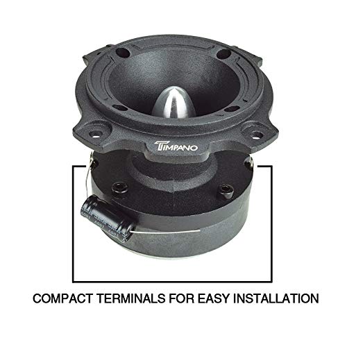 Timpano TPT-ST4 Black 3.5 Inch Super Tweeter, 4 Ohm, 500 Watts Peak, 105 dB Bullet, 1 in Voice Coil, Pro Car Sound System Bullet Tweeters (Pair)