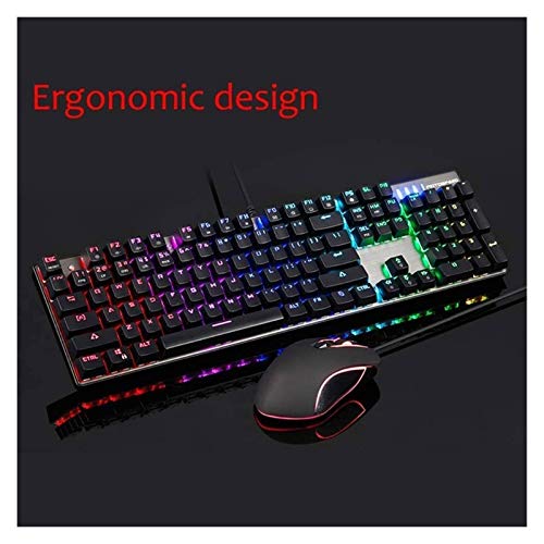 RGB Gaming Keyboard and Backlit Mouse Combo USB Wired Backlit Keyboard LED Gaming Keyboard Mouse Set for Laptop PC Computer Game and Work