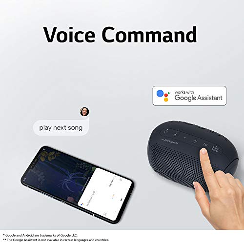 LG XBOOM Go Speaker PL2 Jellybean Portable Wireless Bluetooth, Big Bass, Sound by Meridian, Water-Resistant, Sound Boost EQ, 10 Hour Battery Life - Black