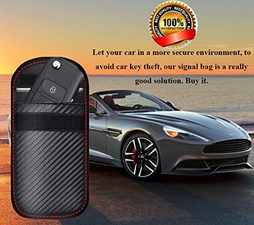 Upgraded Faraday Bag for Key Fob (2 Pack),Premium Faraday Key Fob Protectorâ Car RFID Signal Blocking, Car Security Protection Pouch, Anti-Theft Pouch, Anti-Hacking Case Blocker-Black.