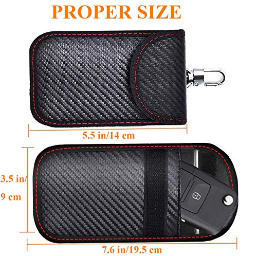 Upgraded Faraday Bag for Key Fob (2 Pack),Premium Faraday Key Fob Protectorâ Car RFID Signal Blocking, Car Security Protection Pouch, Anti-Theft Pouch, Anti-Hacking Case Blocker-Black.