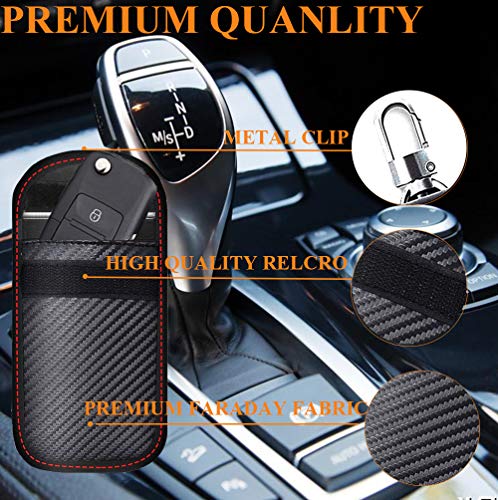 Upgraded Faraday Bag for Key Fob (2 Pack),Premium Faraday Key Fob Protectorâ Car RFID Signal Blocking, Car Security Protection Pouch, Anti-Theft Pouch, Anti-Hacking Case Blocker-Black.