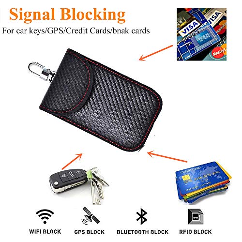 Upgraded Faraday Bag for Key Fob (2 Pack),Premium Faraday Key Fob Protectorâ Car RFID Signal Blocking, Car Security Protection Pouch, Anti-Theft Pouch, Anti-Hacking Case Blocker-Black.
