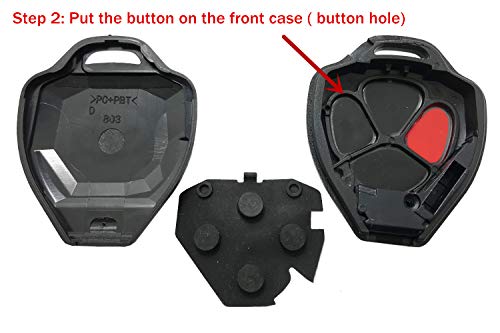Horande 3 Button Replacement Key Fob Cover Shell fit for Toyota Scion TC RAV4 2008-2013 Avalon 2007-2011 Camry 2008-2013 Corolla 2009-2014 Venza Keyless Entry Key Fob Case