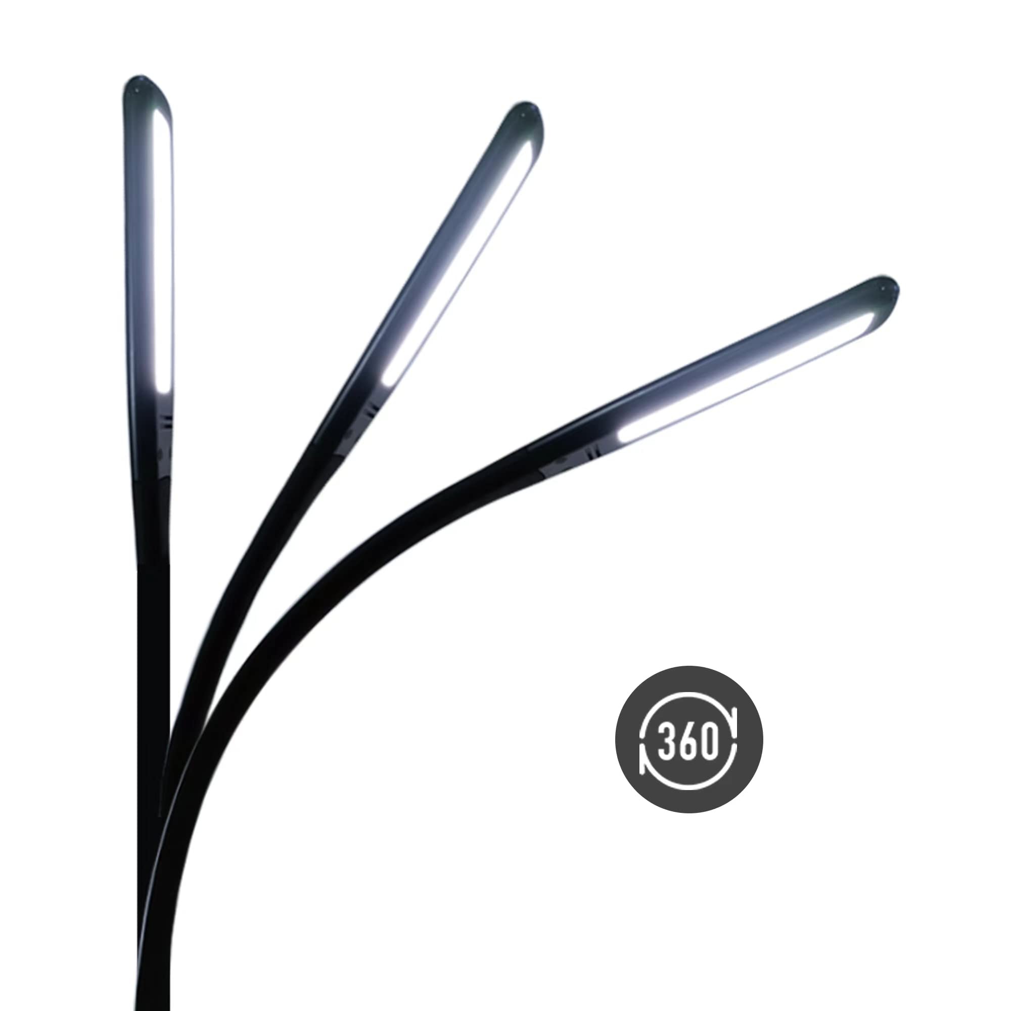 KOZIS LED Floor Lamp FL01B | 1800 Lux Dimmable | 44" - 76" Height Range Customizable | 60 Min Timer, Black