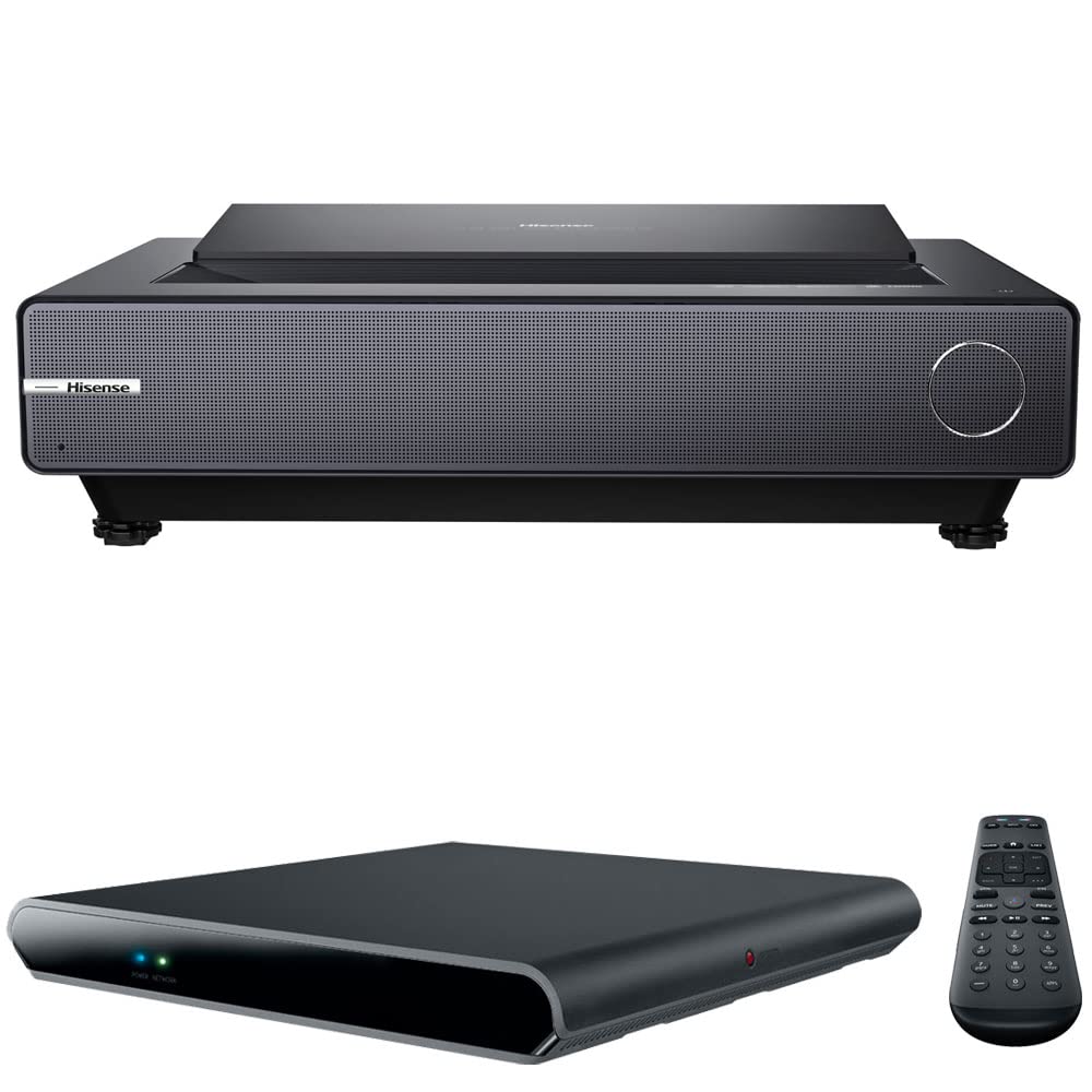 Hisense PX1-PRO 90-130" Ultra Short Throw 4K HDR Laser Projector 2200 LM with Android TV Cord Cutting Bundle with DIRECTV Stream Device Quad-Core 4K Android TV Wireless Streaming Media Player