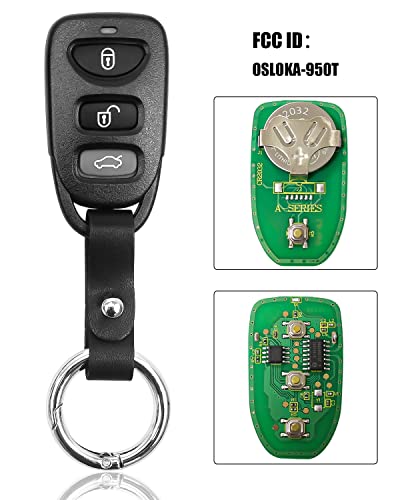 EMIHO Car Key Fob Fit for Hyundai Sonata 2011-2015, Keyless Entry Remote Replace 95430-3Q000 95430-3Q001, FCC ID:OSLOKA-950T, 2 Pack