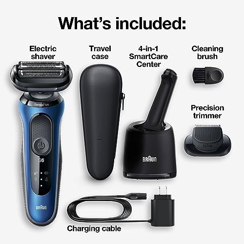 Braun Electric Razor for Men, Series 6 6072cc SensoFlex Electric Foil Shaver with Precision Beard Trimmer, Rechargeable, Wet & Dry with 4in1 SmartCare Center and Travel Case