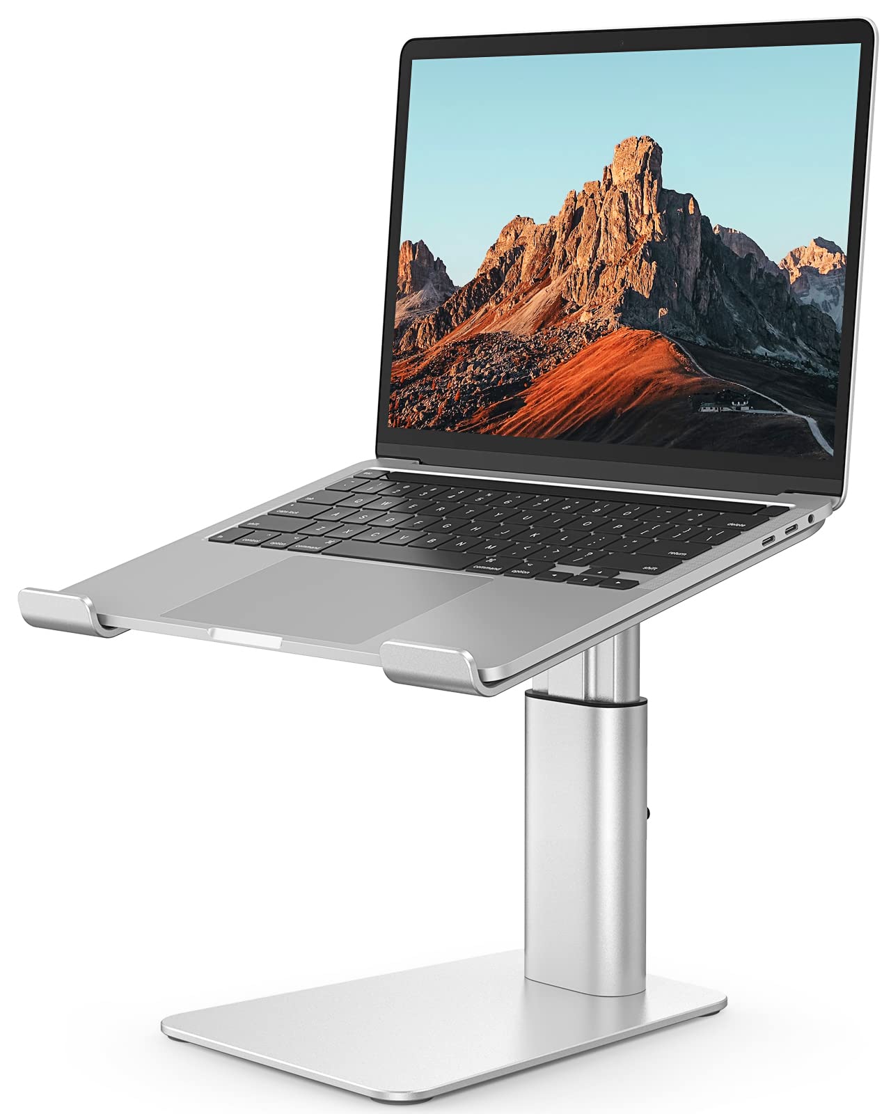 ErGear Adjustable Laptop Stand for Desk, Aluminum Ergonomic Laptop Stand Adjustable Height, Laptop Riser Computer Stand Holder Compatible with Air, Pro, Dell, Lenovo More 10"-15.6" Laptops, Silver