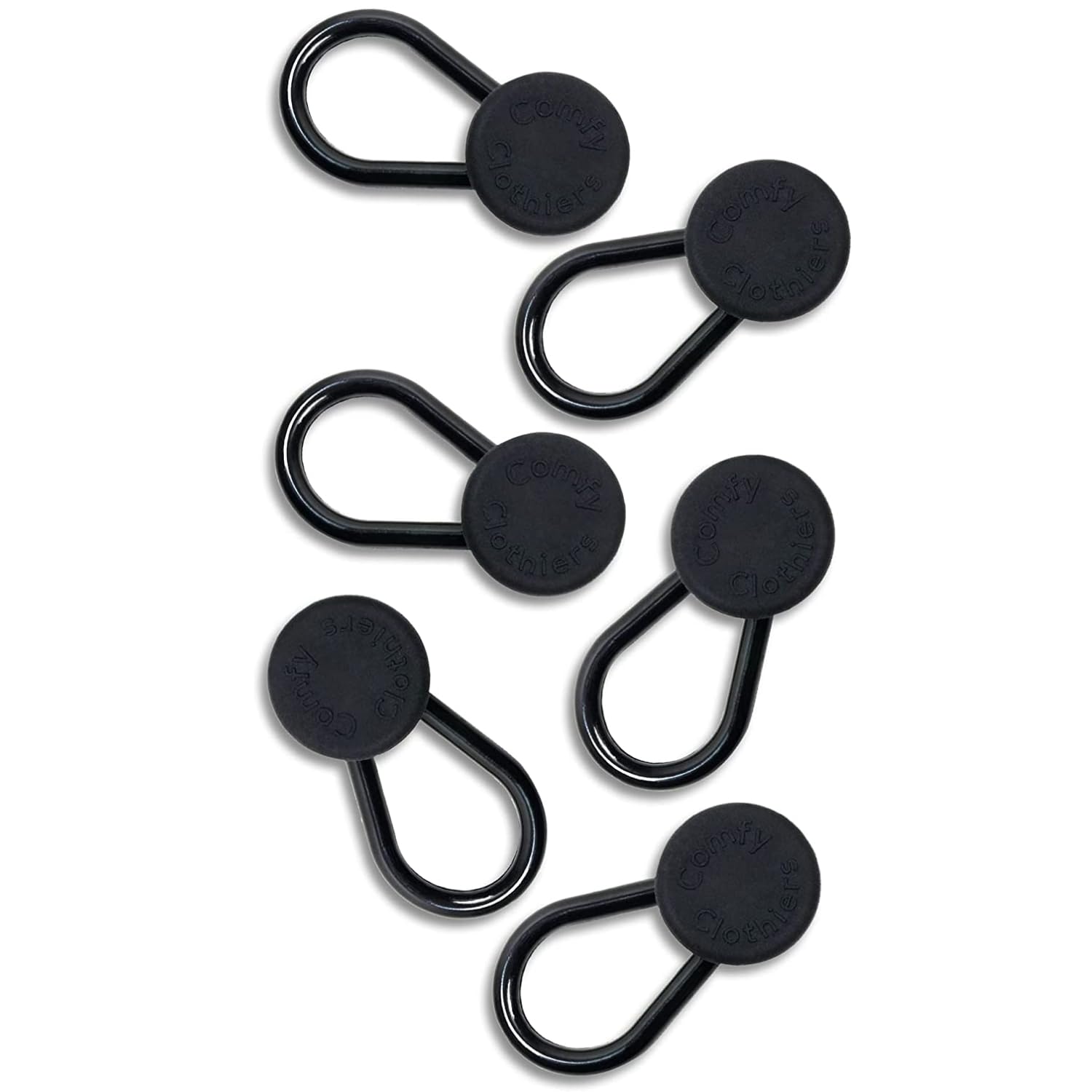 Flexible Button Waist Extenders for Pants (6-Pack Black) Men and Women’s Pants, Shorts, Skirts - Jean Extender Button by Comfy Clothiers