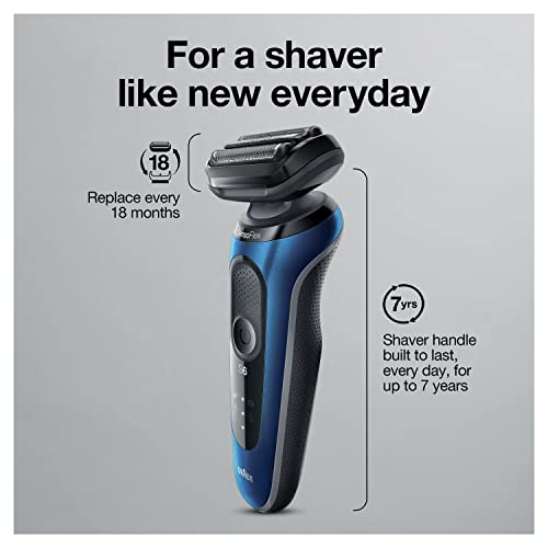 Braun Electric Razor for Men, Series 6 6072cc SensoFlex Electric Foil Shaver with Precision Beard Trimmer, Rechargeable, Wet & Dry with 4in1 SmartCare Center and Travel Case