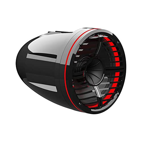 Wet Sounds REV 10 HD 10" Horn Loaded Compression Driver Tower Speakers with XW Grills & Stainless Swivel Clamps, 300 Watts RMS, Black, Pair
