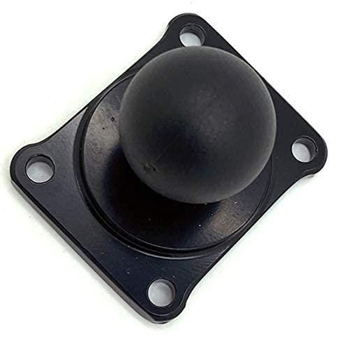ELD Industrial Metal Constructed Flange Drill Mount for All AMPS Hole Pattern for SiriusXM ICOM IC 207 703 706 2730 2800 7000 HAM CB Radio & Garmn ZUMO XT Rugged GPS w/Vibrations Reduce Shock pad