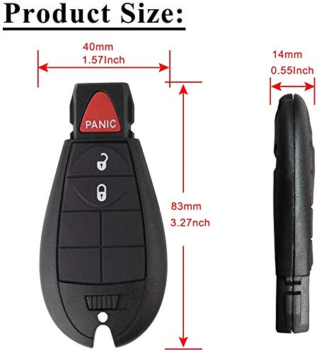 Key Fob Compatible for 2008-2012 Dodge Challenger,2008-2010 Dodge Charger Keyless Entry Remote Car Key Fob Replacement for M3N5WY783X IYZ-C01C