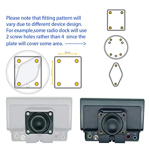 ELD Industrial Metal Constructed Flange Drill Mount for All AMPS Hole Pattern for SiriusXM ICOM IC 207 703 706 2730 2800 7000 HAM CB Radio & Garmn ZUMO XT Rugged GPS w/Vibrations Reduce Shock pad