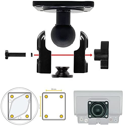 ELD Industrial Metal Constructed Flange Drill Mount for All AMPS Hole Pattern for SiriusXM ICOM IC 207 703 706 2730 2800 7000 HAM CB Radio & Garmn ZUMO XT Rugged GPS w/Vibrations Reduce Shock pad
