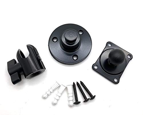 ELD Industrial Metal Constructed Flange Drill Mount for All AMPS Hole Pattern for SiriusXM ICOM IC 207 703 706 2730 2800 7000 HAM CB Radio & Garmn ZUMO XT Rugged GPS w/Vibrations Reduce Shock pad