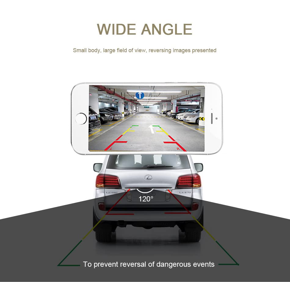 Backup Camera for Car Wireless Backup Camera Car Security Camera Reverse Camera for Truck License Plate Rear Camera with Phone App