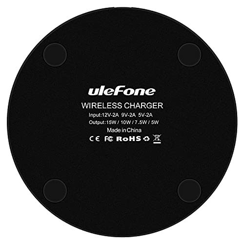 Ulefone UF005 Wireless Charger, Qi-Certified 15W Max Fast Wireless Charging Pad, Fast Charge Compatible with Power Armor 14/14 Pro/13, Armor 18/T, Armor 19/T and Other Brands