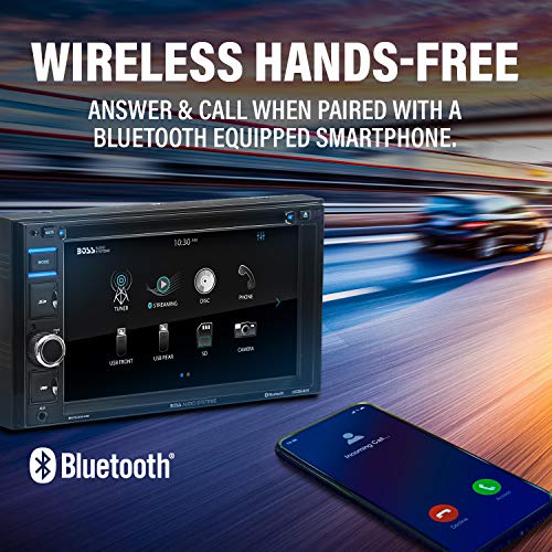BOSS Audio Systems BVB9364RC Car DVD Player - Double Din, Bluetooth Audio and Hands-Free Calling, 6.2 Inch Touchscreen LCD, MP3, CD, DVD, USB, SD, AUX in, AM/FM Radio, Rearview Camera Included