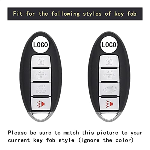 TANGSEN Smart Key Fob Case for INFINITI EX FX X G JX M Q QX SERIES for NISSAN ALTIMA COUPE ARMADA GT-R MAXIMA MURANO CROSS CABRIOLET PATHFINDER ROGUE SENTRA VERSA 4 Button Keyless Entry Remote Cover