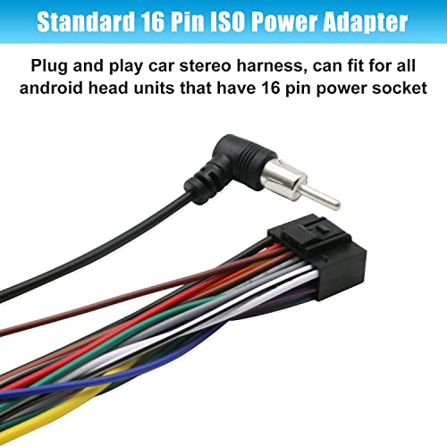 Fiegromech Radio Wiring Harness Adapter Compatible with Nissan Qashqai Sylphy Tiida Bluebird Sunny Subaru Forester 16 Pin ISO Stereo Power Speaker Connector
