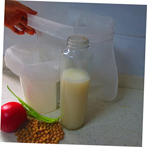 EXQUIMEUBLE 3 Pcs Mesh Food Filter Bags Fruit Filter Pouch Cheesecloth Straining Bags Tea Filter Bag Mesh Strainer Organic Yogurt Tea Strainer Fruit Juice Filter Pouch White Nylon Bag Soy Milk