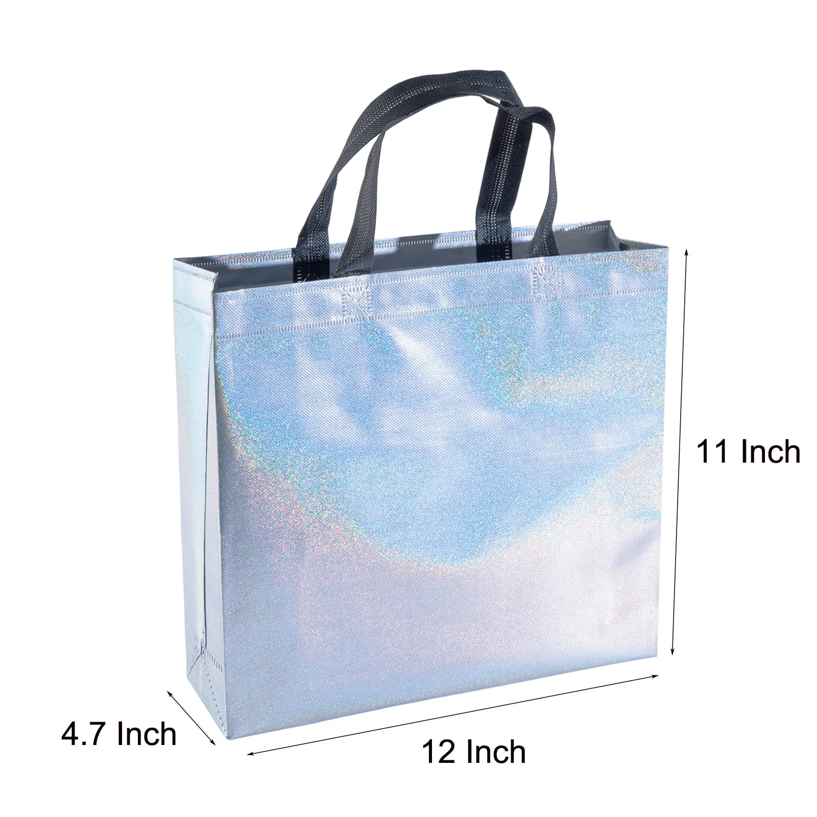 LOOKSGO 6 Pcs Gift Bags Glossy Reusable Gift bag for Party Wedding