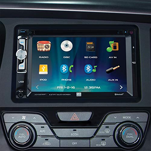 Dual Electronics XDVD276BT 6.2" LCD Touch Screen Double Din Car Stereo, Black, One Size