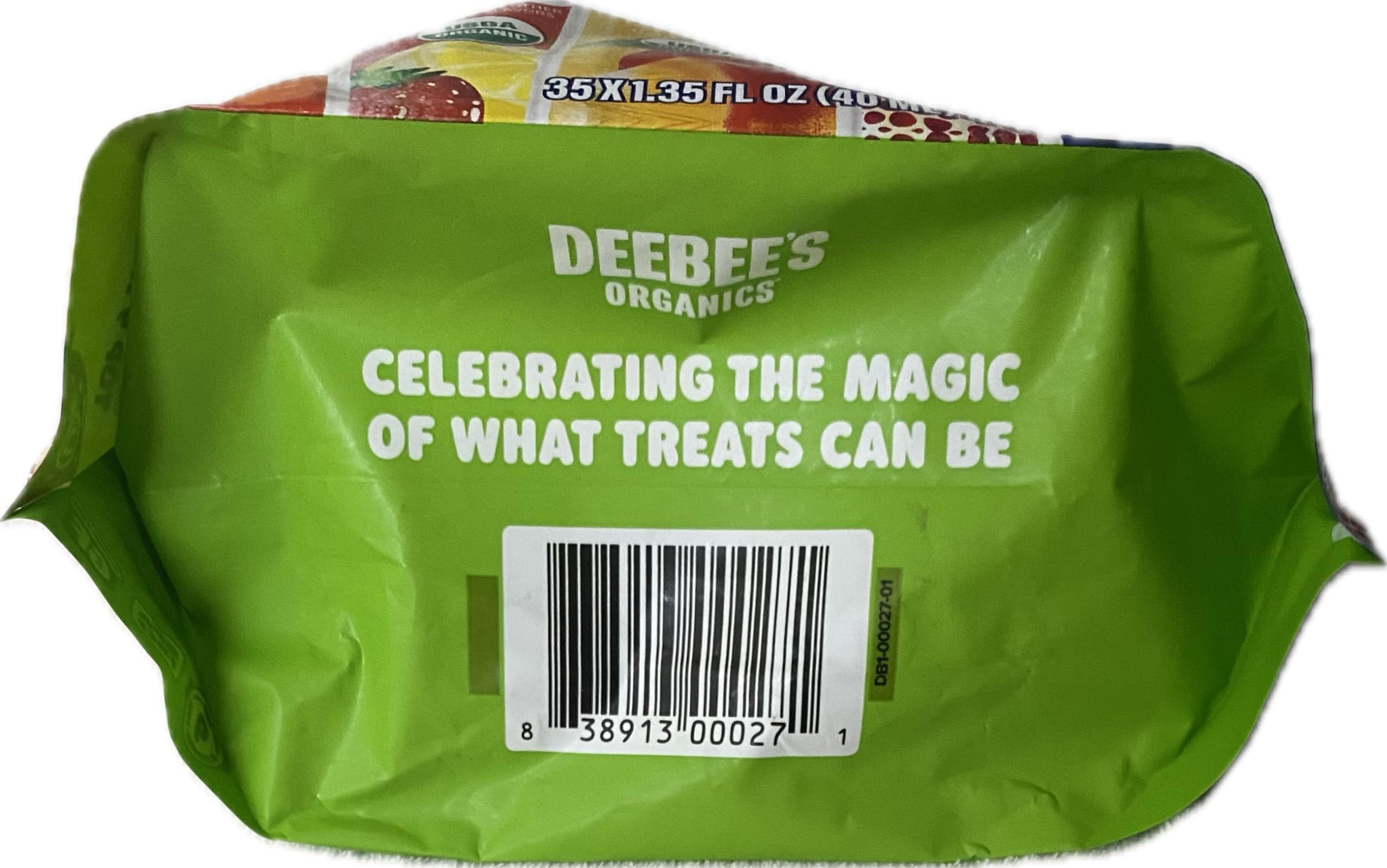 Deebee's Organics Superfruit Freezies, 1.35 Fl Oz, Pack of 35