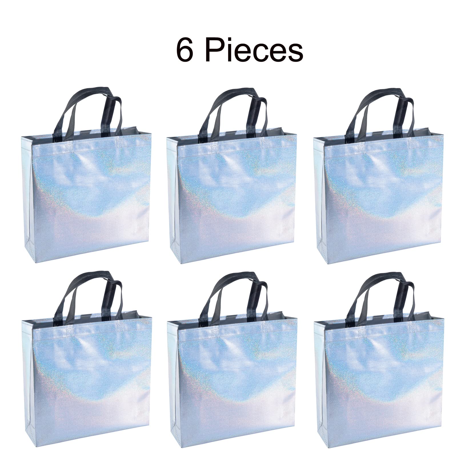 LOOKSGO 6 Pcs Gift Bags Glossy Reusable Gift bag for Party Wedding