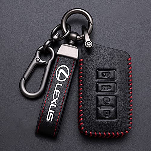 for Lexus Key Fob Cover, Leather Key Fob Protector with Keychain for 2 3 4 Buttons Lexus Key Fob, Compatible with Lexus RX ES GS LS NX RS GX LX RC LC
