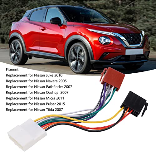 Vehicle Radio Wire, Car Radio Wiring Harness Stereo Adapter ISO Cable Plug Replacement for Nissan Juke