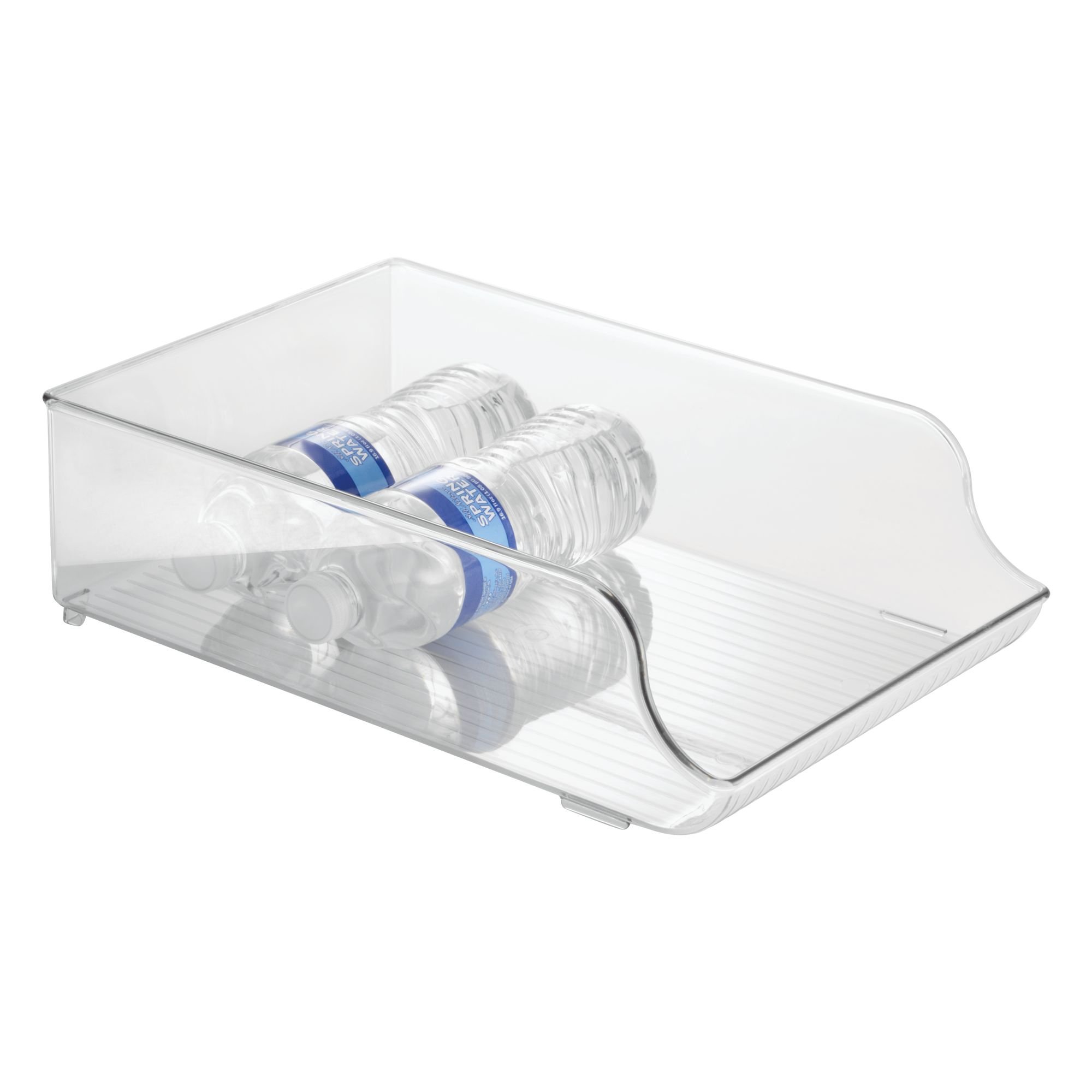 iDesign Fridge Binz BPA-Free Plastic Beverage Can Organizer with Lid - 13.84" x 5.7" x 5.8", Clear & Plastic Refrigerator and Freezer Storage Organizer Bin Water Bottle and Drink Holder, Clear