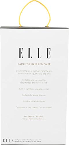 Elle Painless Hair Remover - Built-in LED Light, Removes Lip, Chin, and Cheek Hair, Suitable for All Skin Types (Mint)