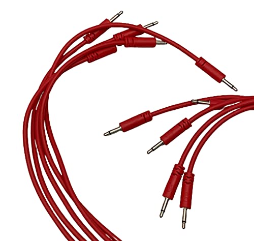 Luigis Modular Supply Spaghetti Eurorack Patch Cables - Package of 5 Red Cables, 6 (15 cm)