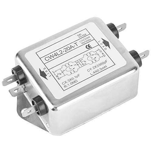 Power EMI Filter 115V/250V 20A 50/60Hz Noise Suppressor AC Power Line EMI Filter Terminal CW4L2-20A-T