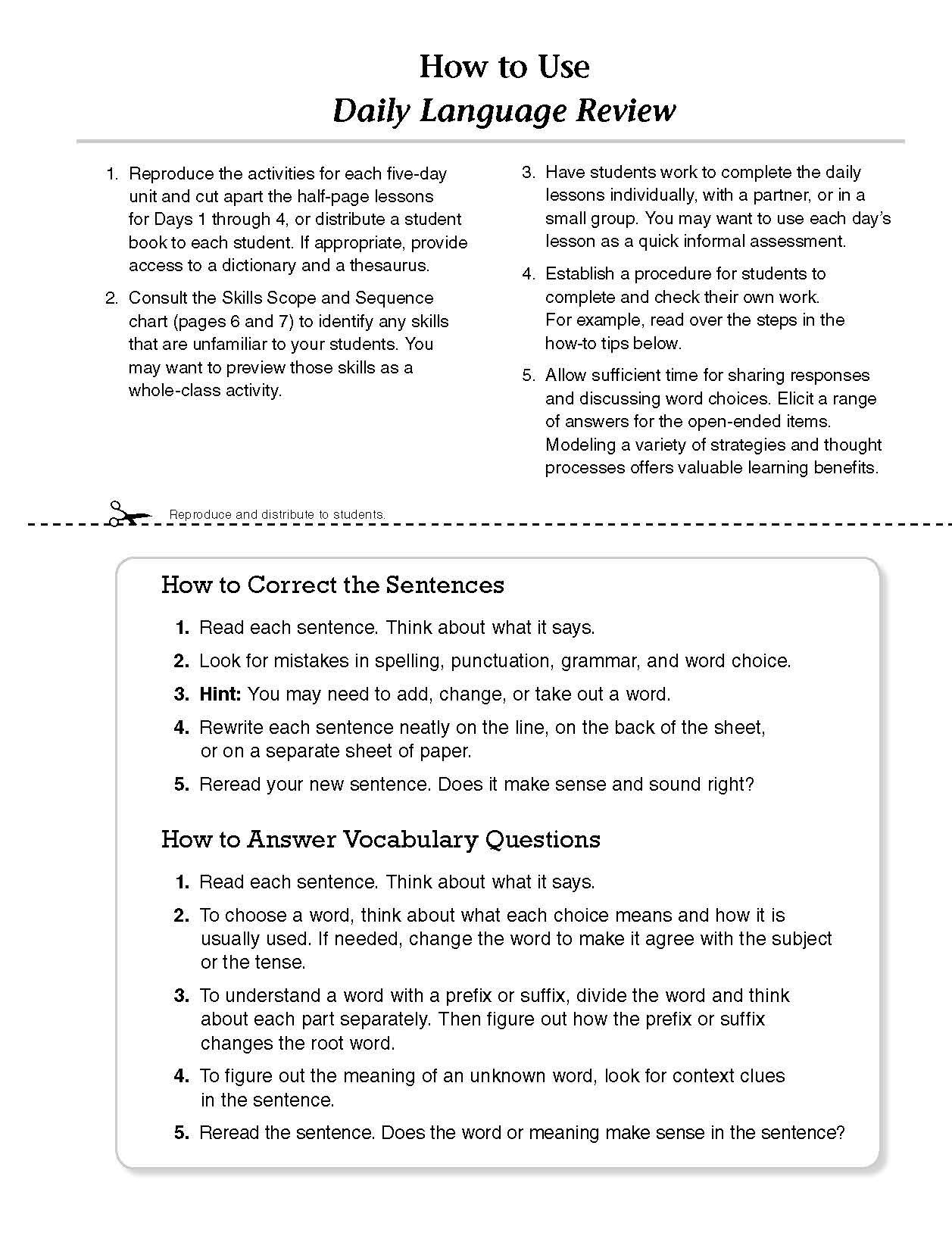 Evan-Moor Daily Language Review, Grade 7 Actvities Homeschooling & Classroom Resource Workbook, Reproducible Worksheets, Teacher Edition, Daily Practice, Skills Assessment, Grammar, Punctuation